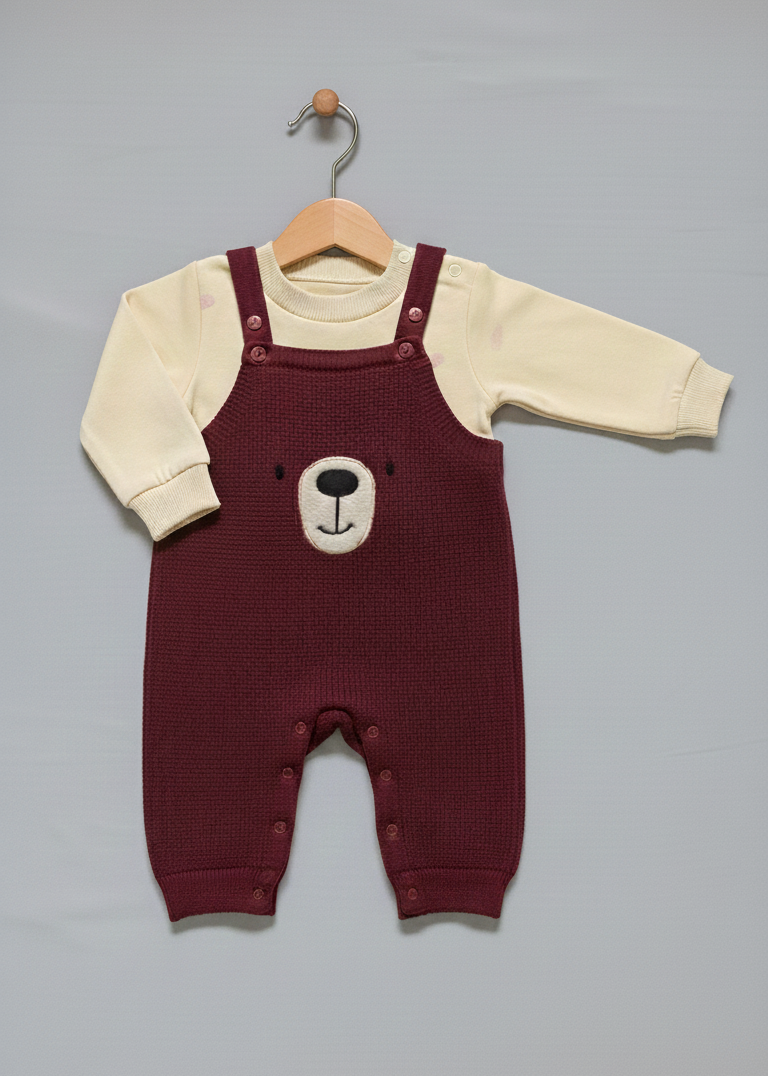 Toddler Bear Patch Dungaree Set – Thumbbarry